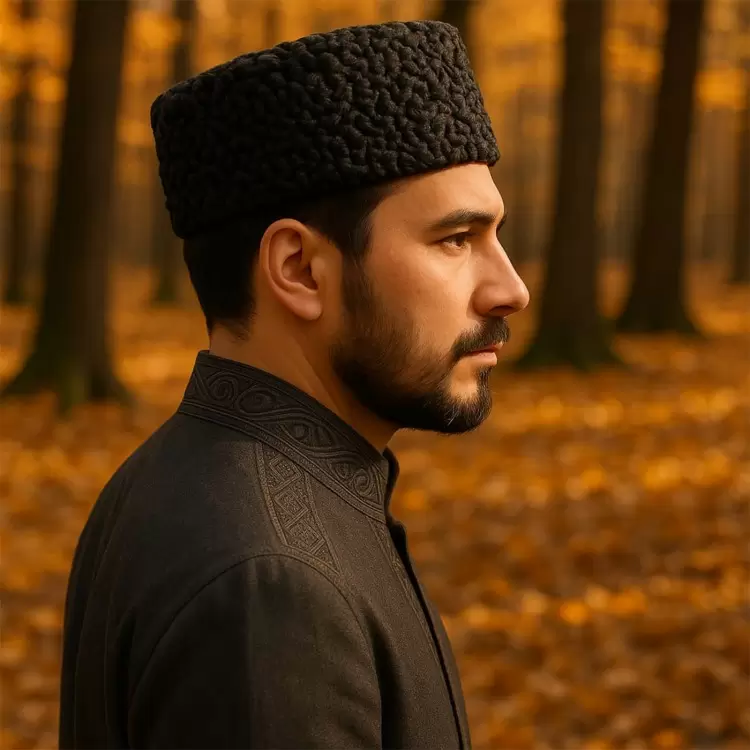 Karakul Kalpak - El Yapımı Astragan Kürk Deri Kalpak