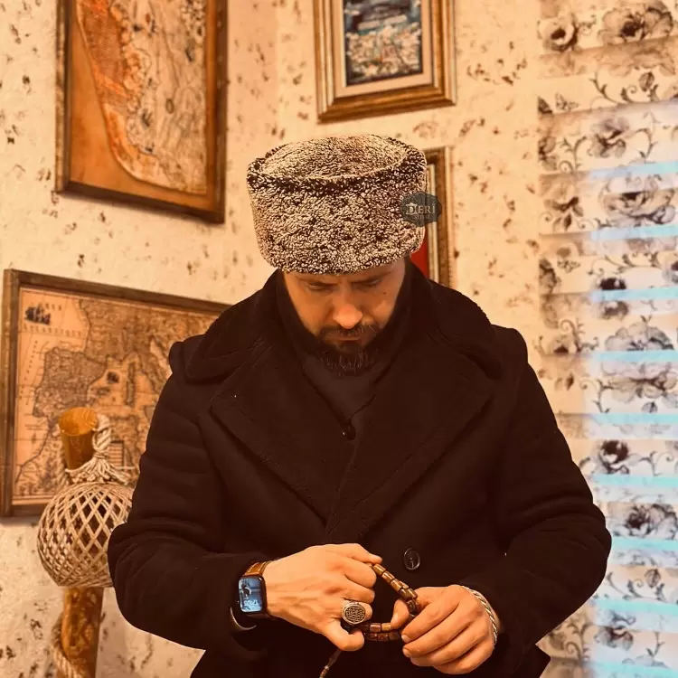 Gray Fur Hat - Authentic Caucasian Hat Made of Lambskin